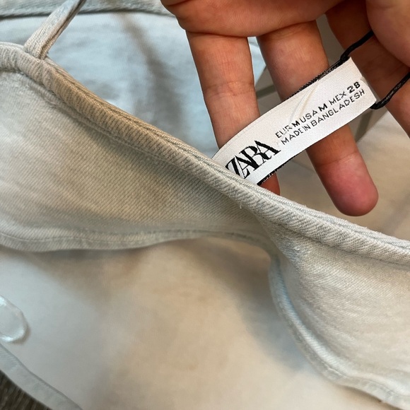 Zara | Tops | Nwt Zara Denim Crop Top Bandana Style Pointed Front ...